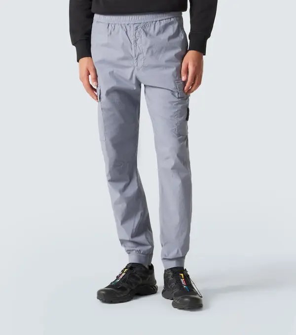 Stone Island Compass Cotton-blend Cargo Pants - Blue