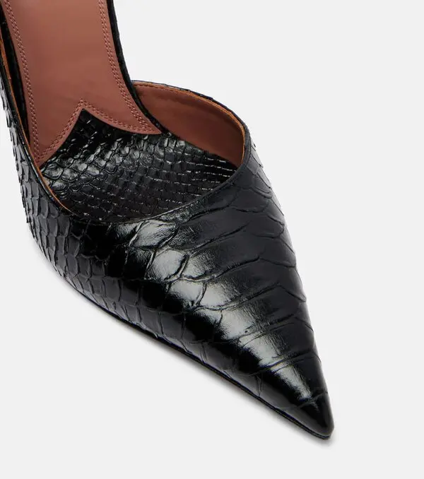 Paris Texas Vera 105 Snake-effect Leather Pumps