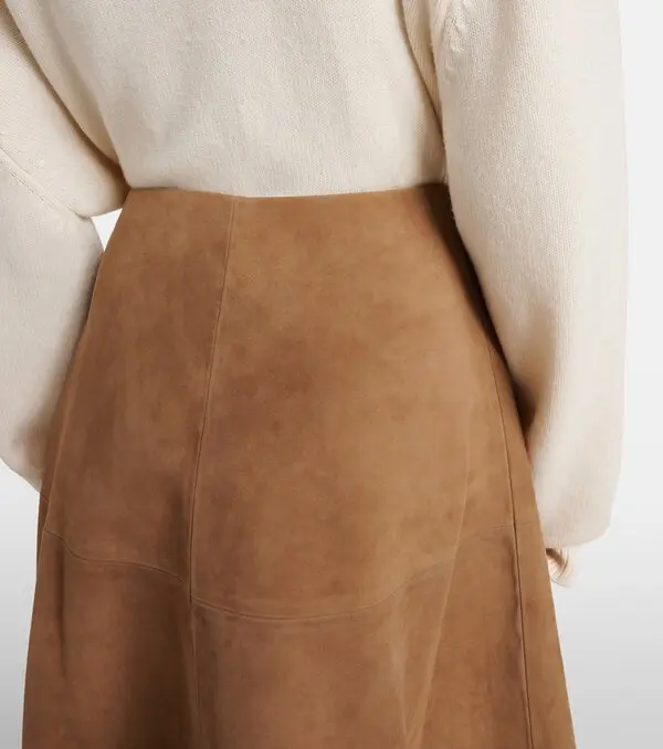 Altuzarra Varda Suede Midi Skirt - Brown