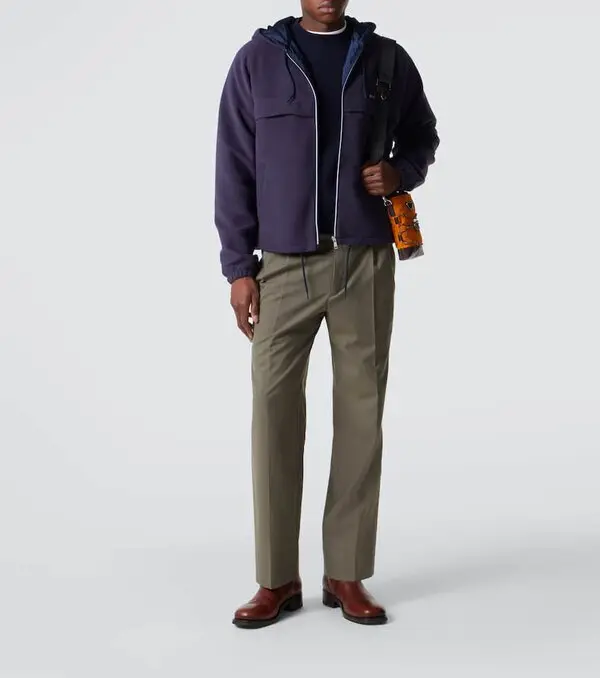 Prada Wool And Cotton Straight Pants - Green