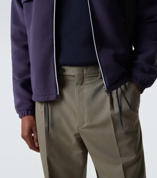 Prada Wool And Cotton Straight Pants - Green