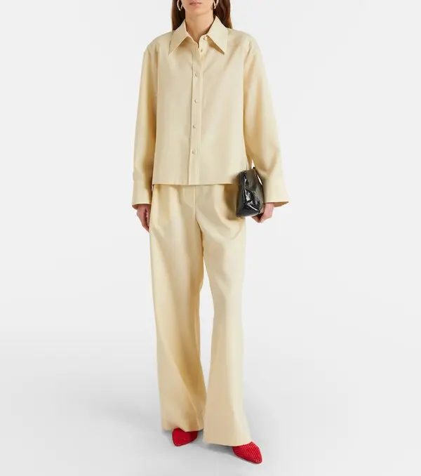JIL SANDER Perforated Suede Ballet Flats - Red