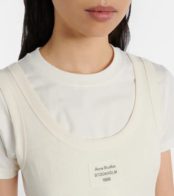 Acne Studios Layered Logo Cotton-blend T-shirt
