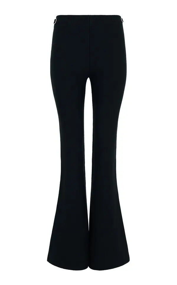 Gabriela Hearst Ayala Cropped Flare Knit Pant In Merino Wool Cashmere - Black