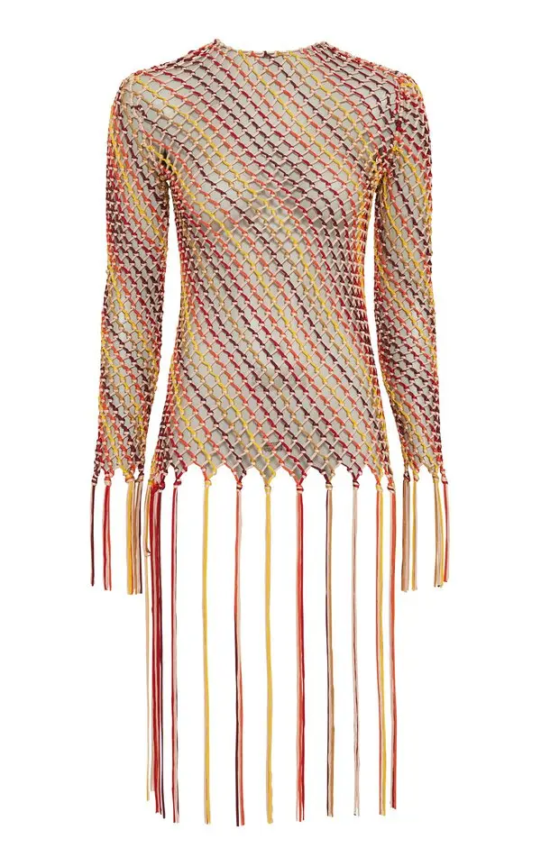 Gabriela Hearst Macaria Fringe Macrame Top - Multi