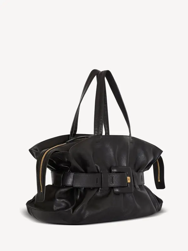 Balmain Large Calfskin Anthem Zip Bag