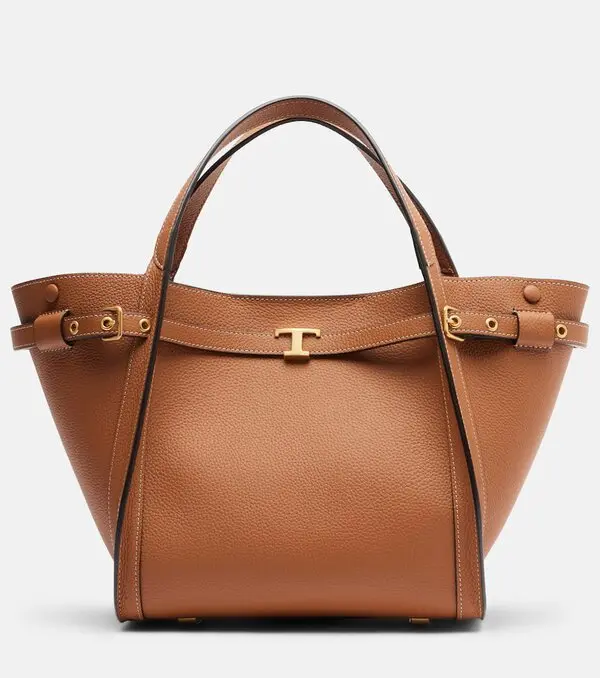 TOD'S T Signature Small Leather Tote Bag