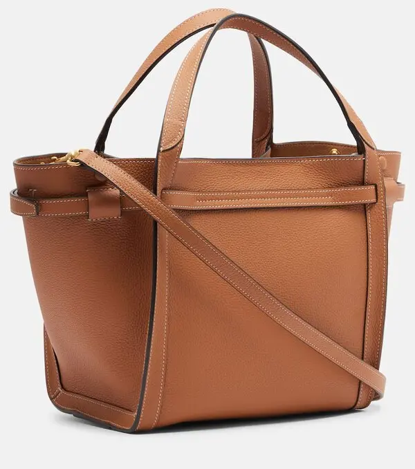 TOD'S T Signature Small Leather Tote Bag