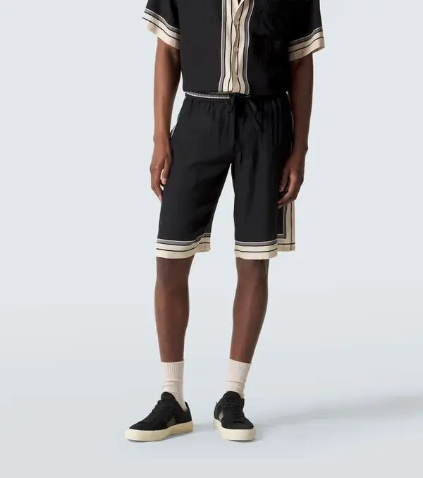 Dolce & Gabbana Striped Silk Bermuda Shorts
