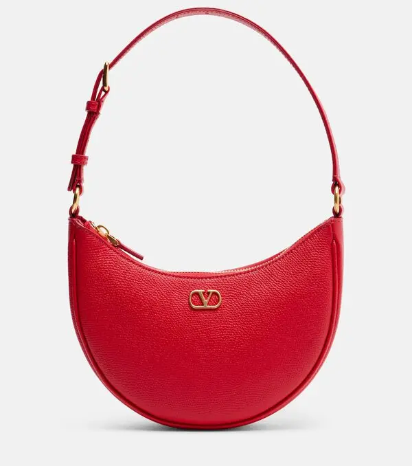 Valentino Garavani Vlogo Leather Shoulder Bag
