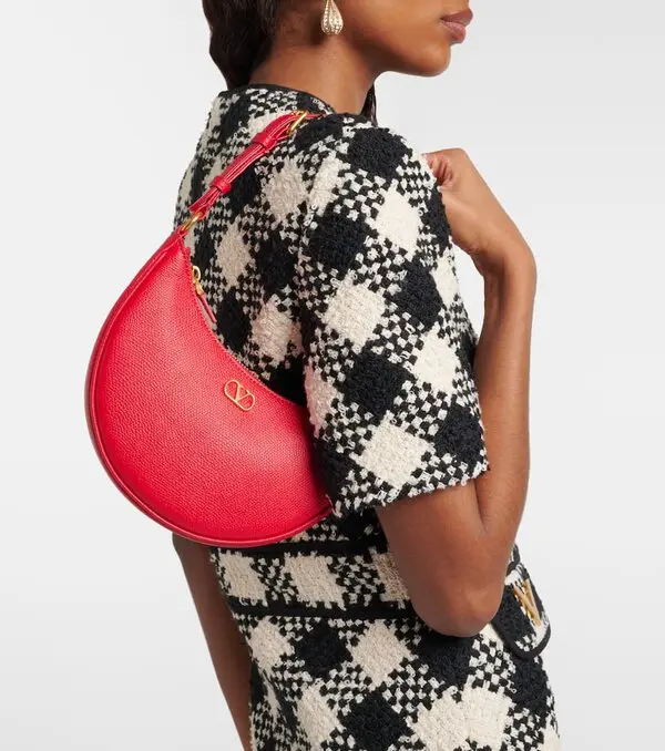 Valentino Garavani Vlogo Leather Shoulder Bag