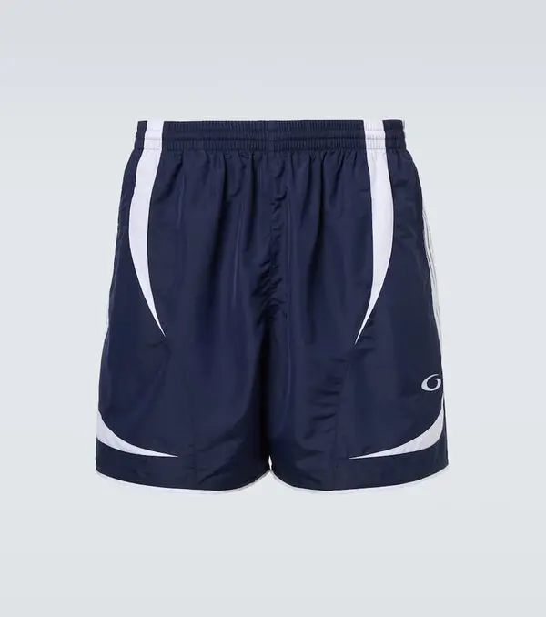 Balenciaga Logo Swim Trunks - Blue