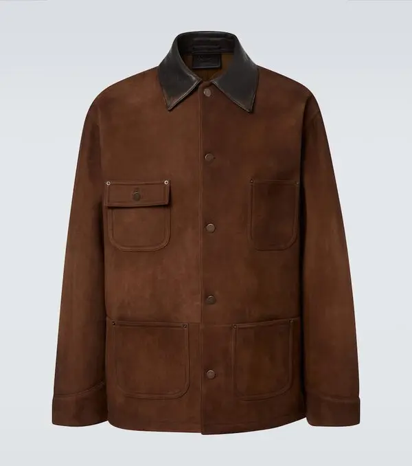 Prada Leather-trimmed Suede Jacket