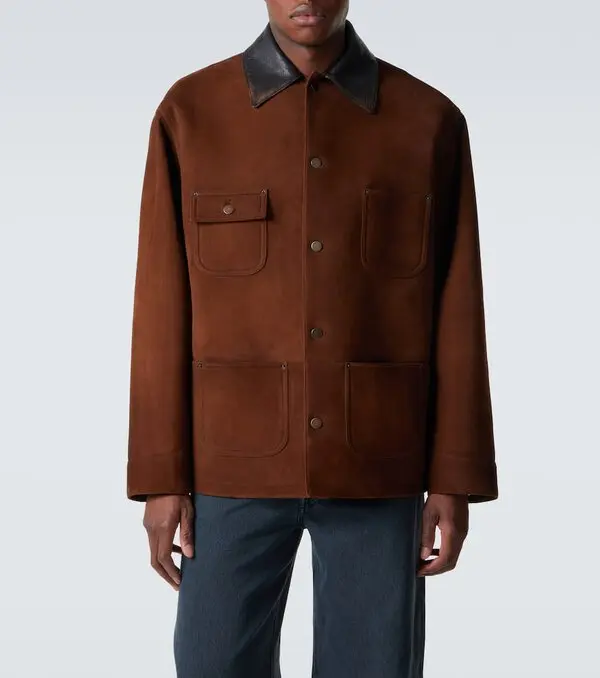 Prada Leather-trimmed Suede Jacket