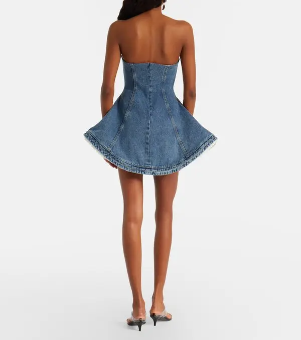 Magda Butrym Denim Bustier Mini Dress