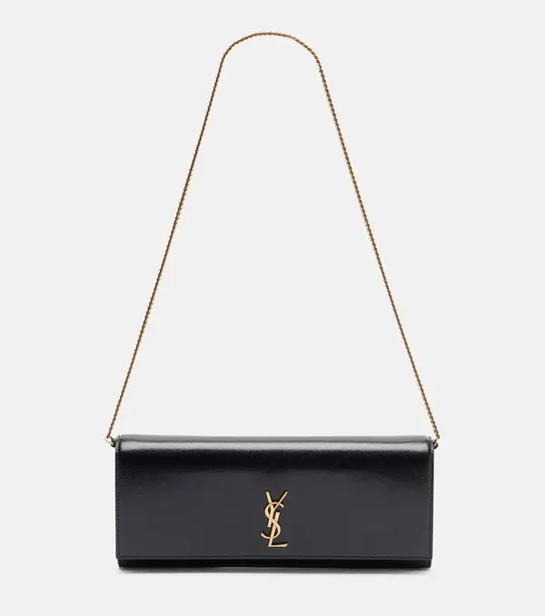 Saint Laurent Kate Leather Clutch - Black