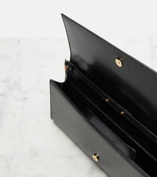 Saint Laurent Kate Leather Clutch - Black
