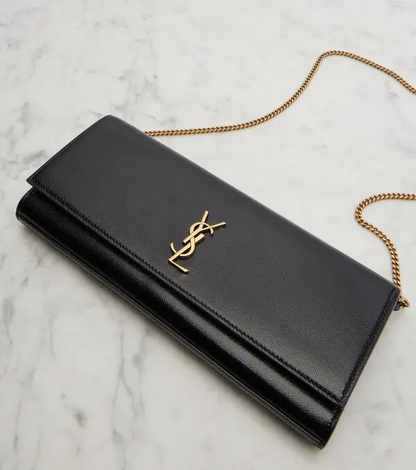 Saint Laurent Kate Leather Clutch - Black