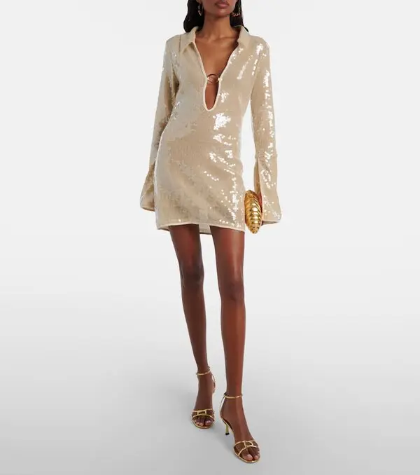 Oseree Marylin O Sequined Mini Dress