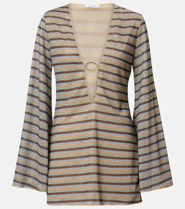 Oseree Lumiere Striped Mini Dress - Multicoloured