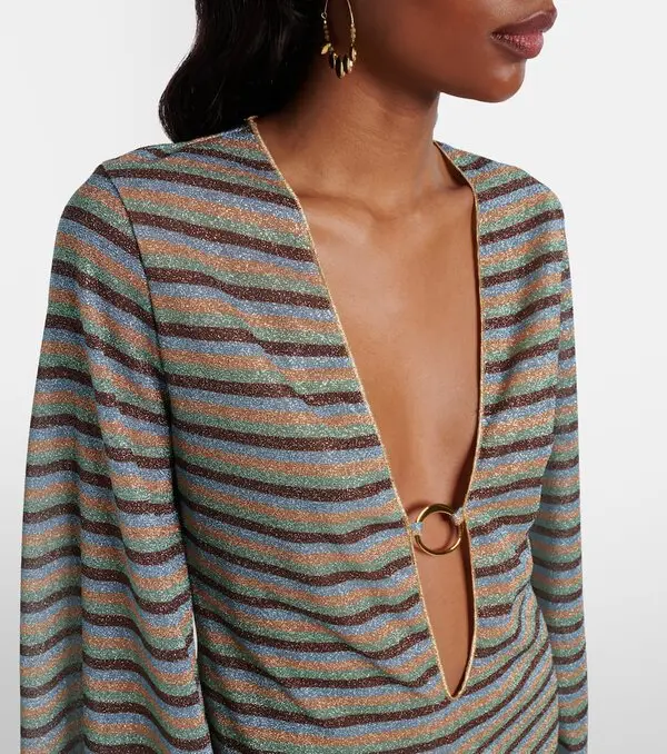 Oseree Lumiere Striped Mini Dress