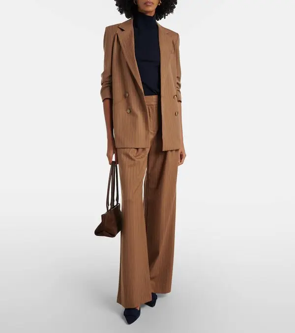 Veronica Beard Rimini Pinstripe Wide-leg Pants