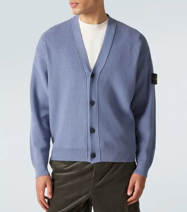 Stone Island Compass Cotton Cardigan - Blue