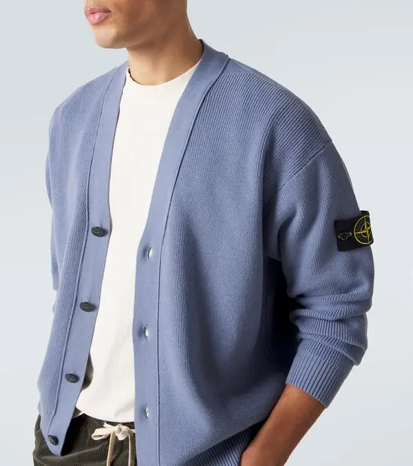 Stone Island Compass Cotton Cardigan - Blue