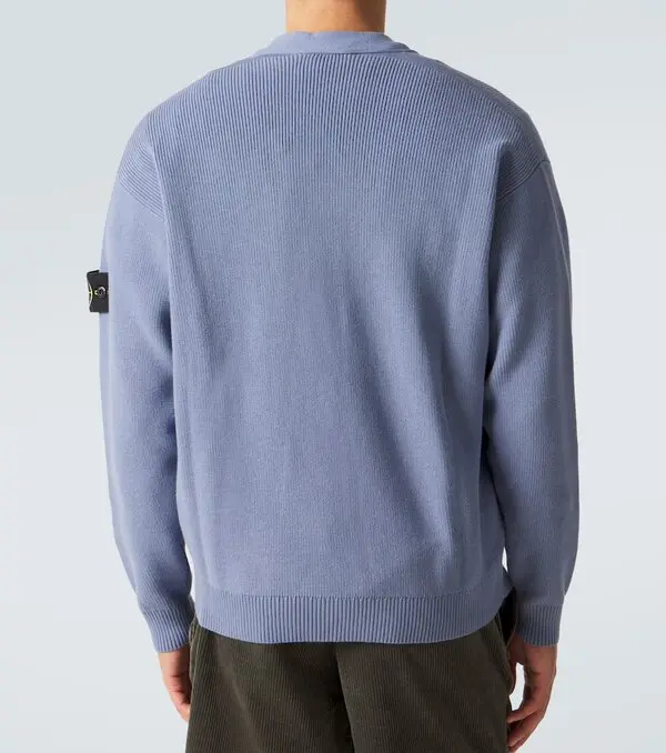 Stone Island Compass Cotton Cardigan - Blue