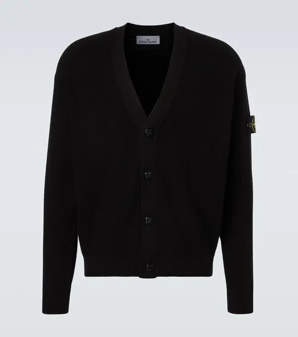 Stone Island Compass Cotton Cardigan - Black
