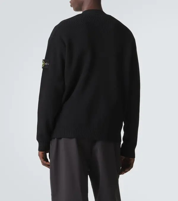 Stone Island Compass Cotton Cardigan - Black