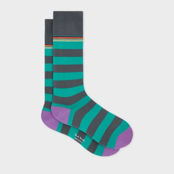 Paul Smith Block 'signature Stripe' Socks - Grey