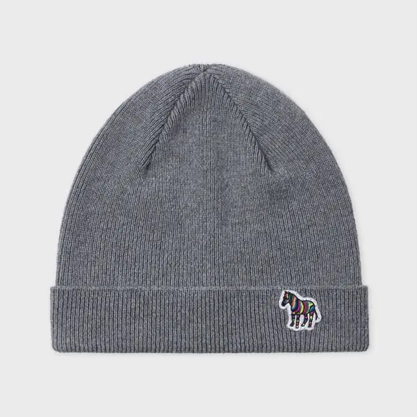 Paul Smith Zebra Logo Wool Beanie - Grey