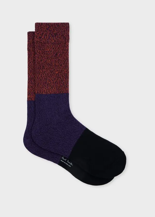 Paul Smith Block Stripe Twisted Yarn Crew Socks