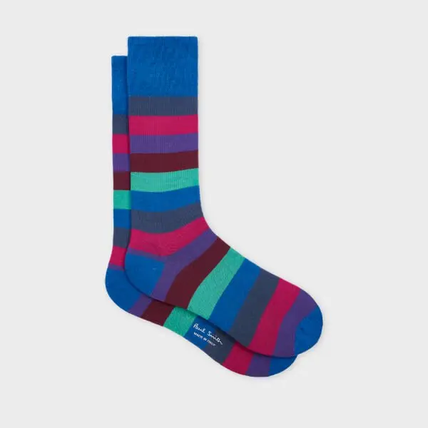 Paul Smith Cotton-blend Stripe Socks - Blue