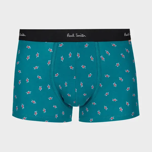 Paul Smith Teal 'star' Print Boxer Briefs - Green