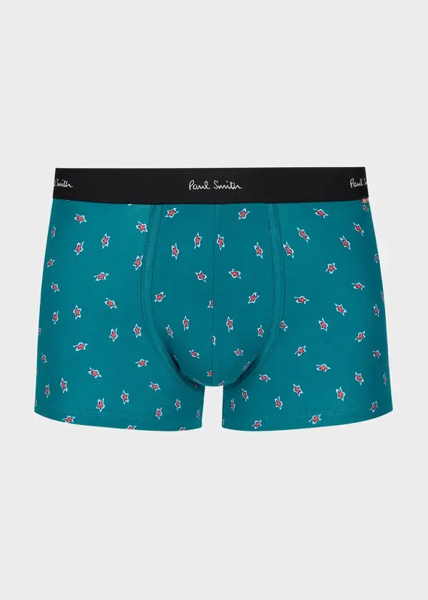 Paul Smith Teal 'star' Print Boxer Briefs