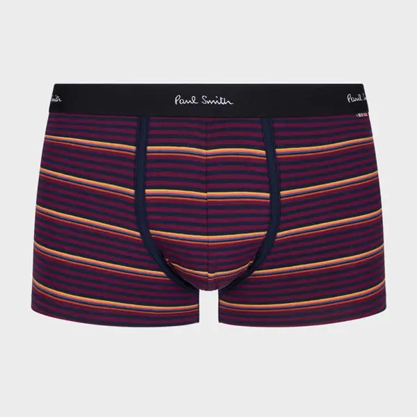 Paul Smith Navy And Red Stripe Boxer Briefs - Blue