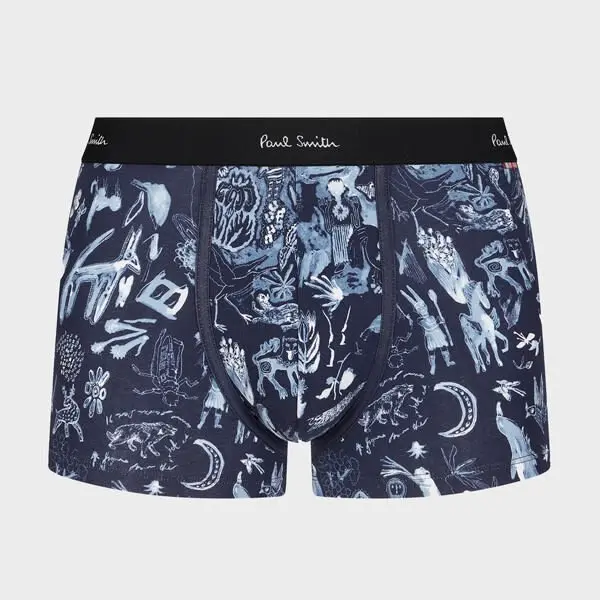 Paul Smith Navy 'little Beasts' Boxer Briefs - Blue