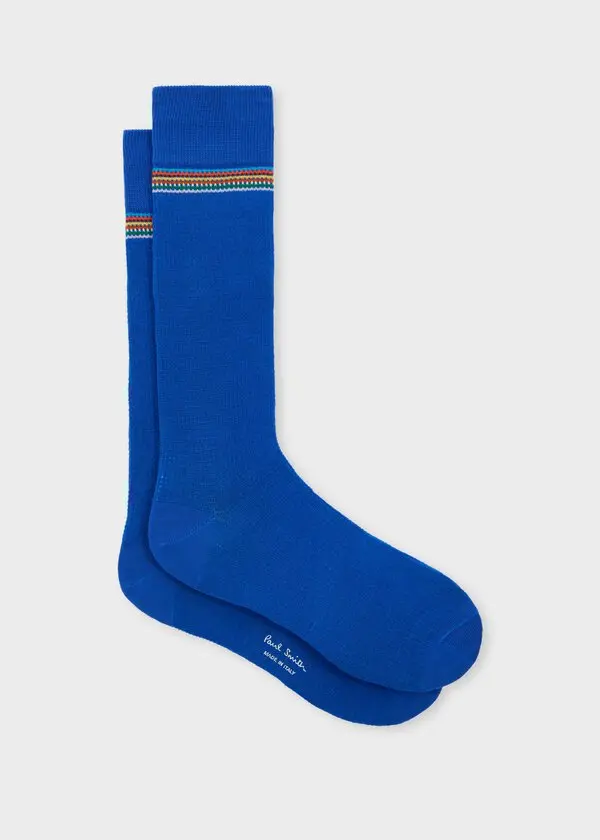 Paul Smith Signature Stripe Trim Socks - Blue