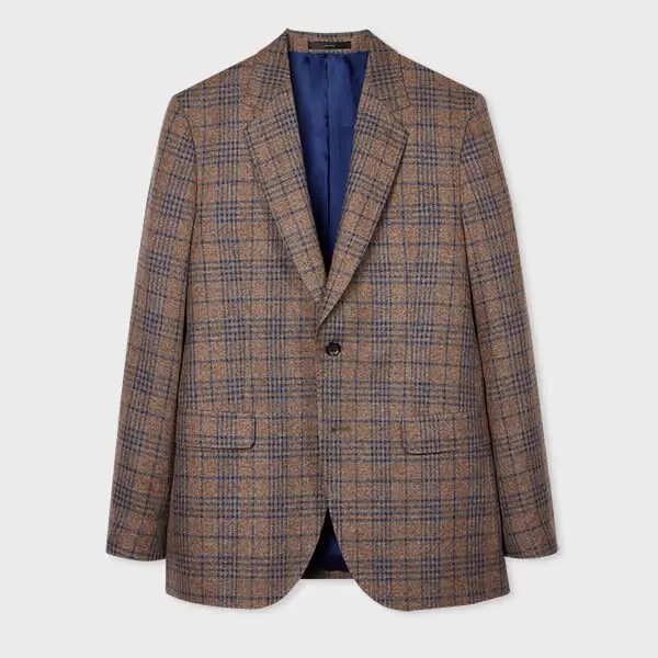 Paul Smith The Bloomsbury Easy-fit Cotton-linen Check Blazer - Brown