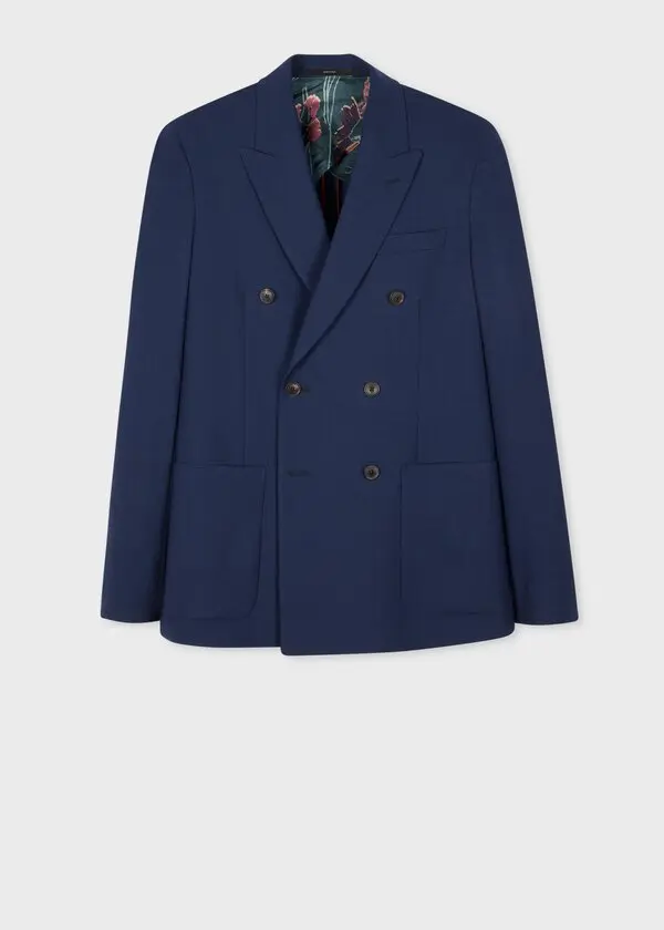 Paul Smith Royal Overdye Marl Double-breasted Blazer