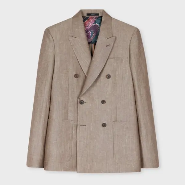 Paul Smith Light Linen-wool Double-breasted Blazer