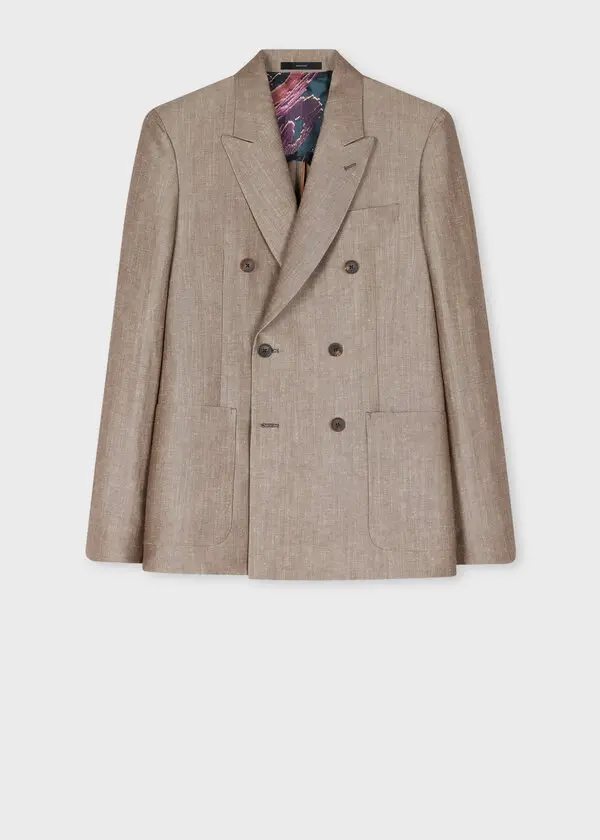 Paul Smith Light Linen-wool Double-breasted Blazer