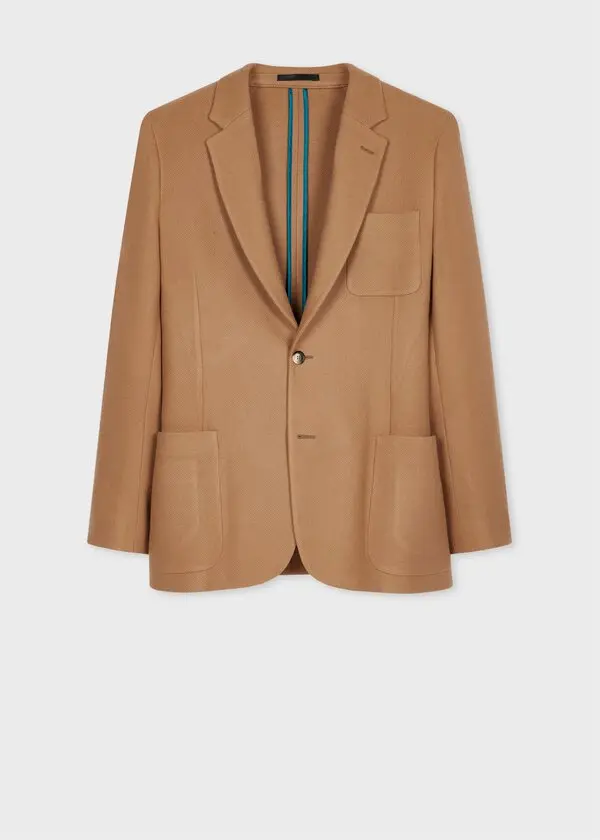 Paul Smith Camel Fine Wool Twill Unlined Blazer