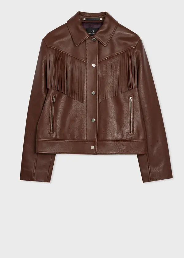 Paul Smith Leather Fringe Jacket