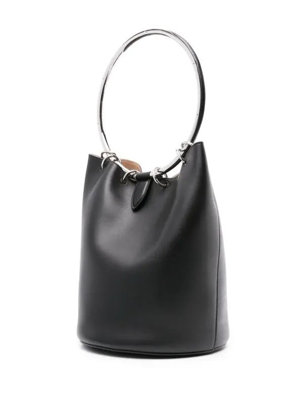 Alaïa Ring Large Leather Bucket Bag - Black