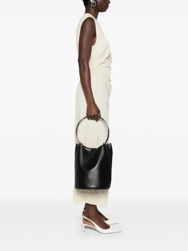 Alaïa Ring Large Leather Bucket Bag - Black