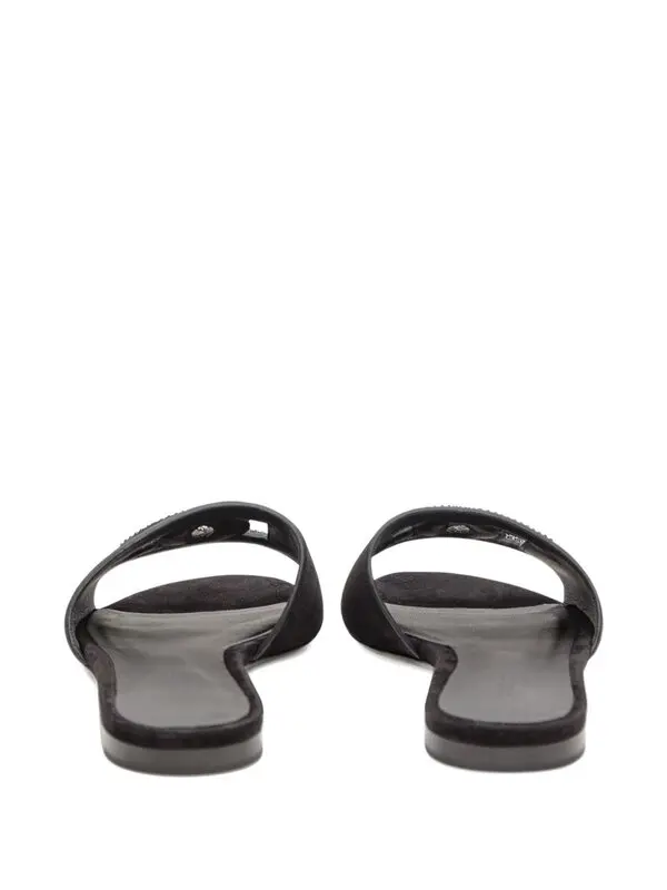 Dolce & Gabbana Dg Logo Leather Sandals - Black