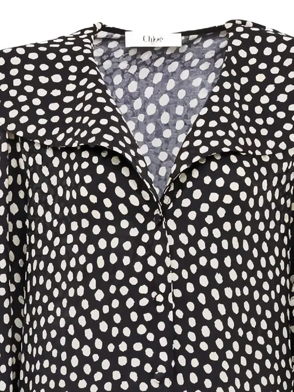Chloé Dotted Silk Short Dress - Black